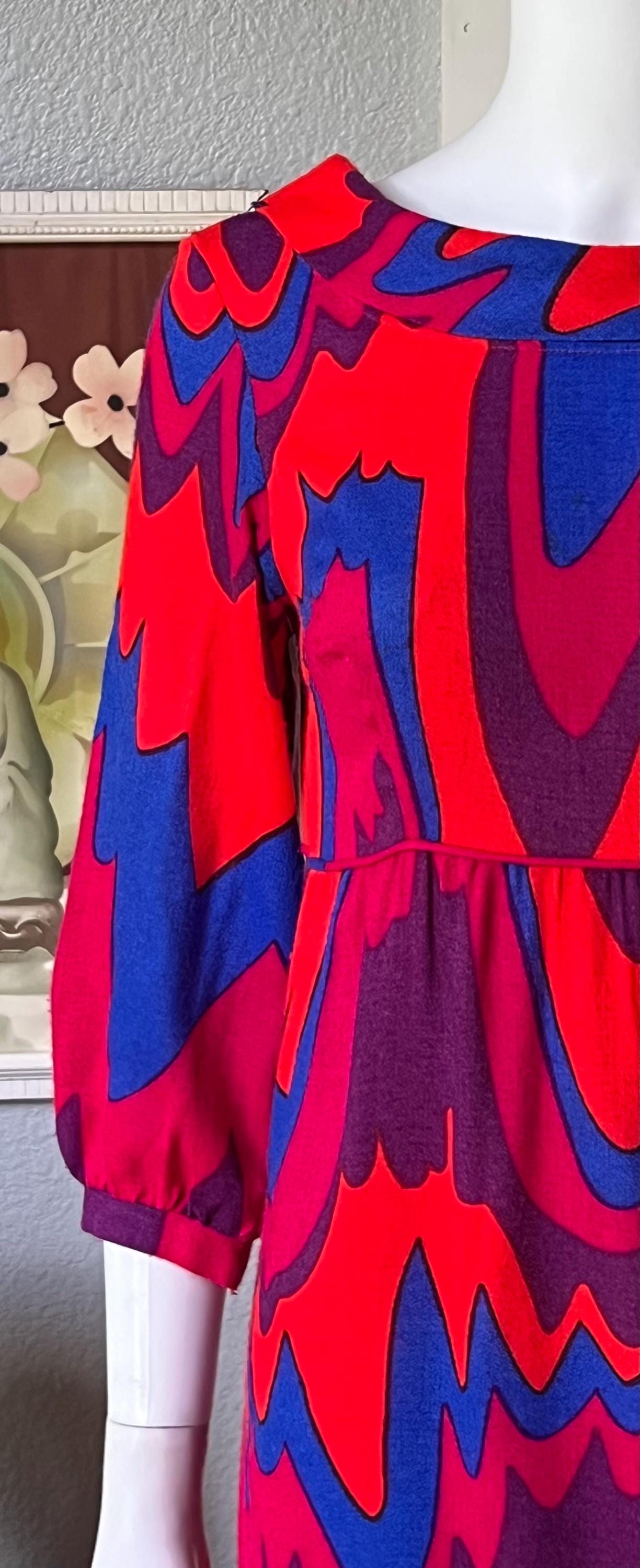 1960’s Vintage Jennifer Dale Psychedelic Maxi Dress - Etsy