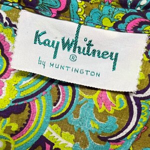 1960’s Vintage Kay Whitney Psychedelic Paisley Drop Waist Dress With ...