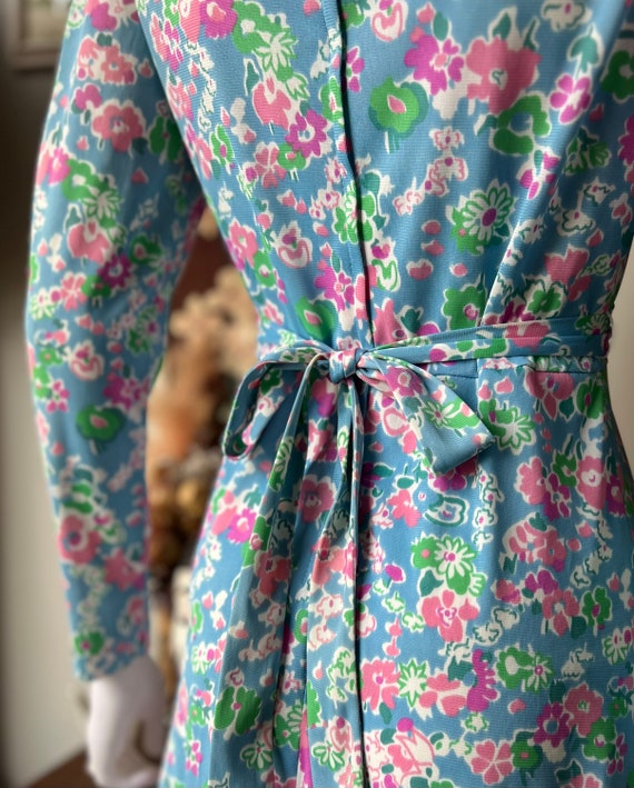 1970’s Vintage Patricia Fair Floral Tie Back Mini Dre… - Gem