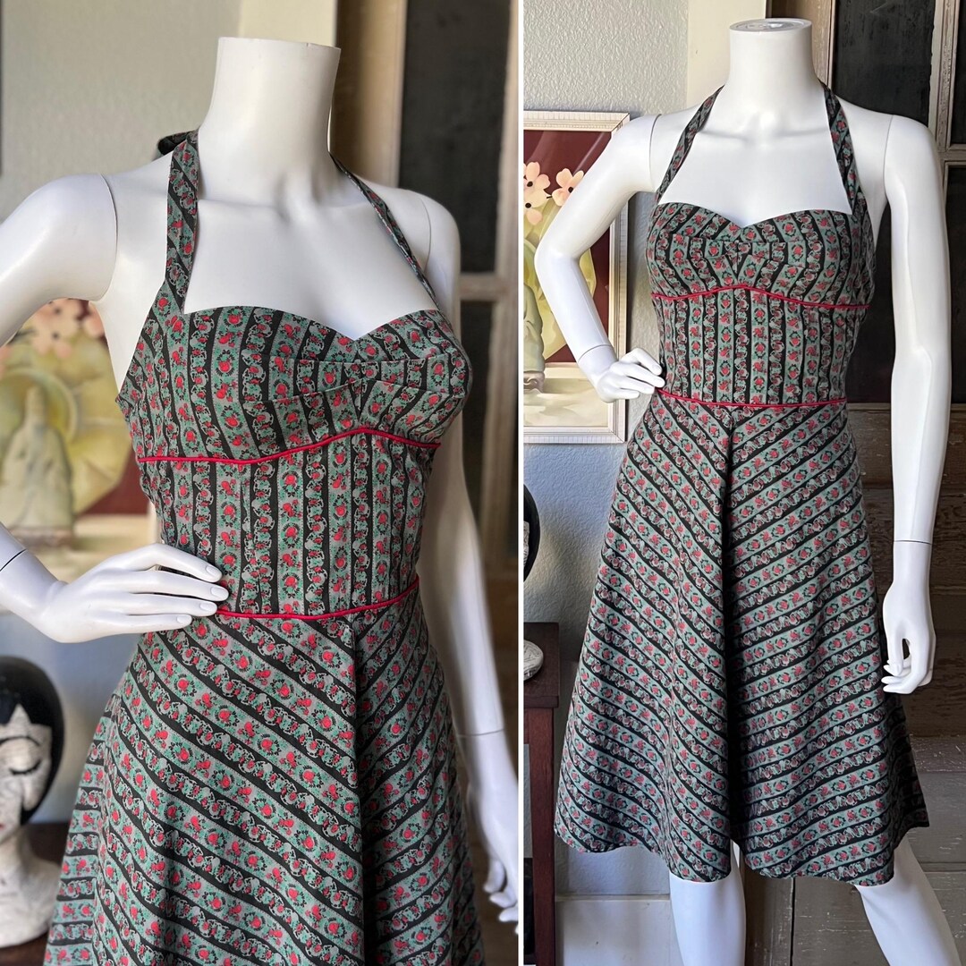 1990’s Vintage Morbid Thread Goth Rockabilly Halter Dress - Etsy