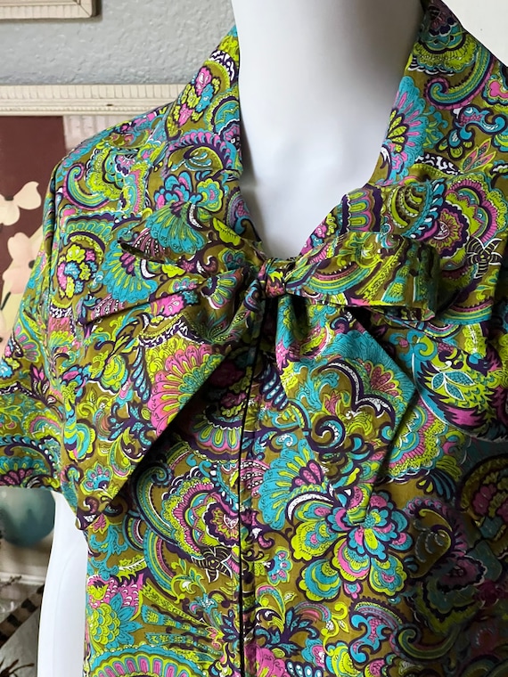 1960’s Vintage Kay Whitney psychedelic paisley drop … - Gem