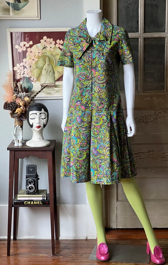 1960’s Vintage Kay Whitney psychedelic paisley drop … - Gem