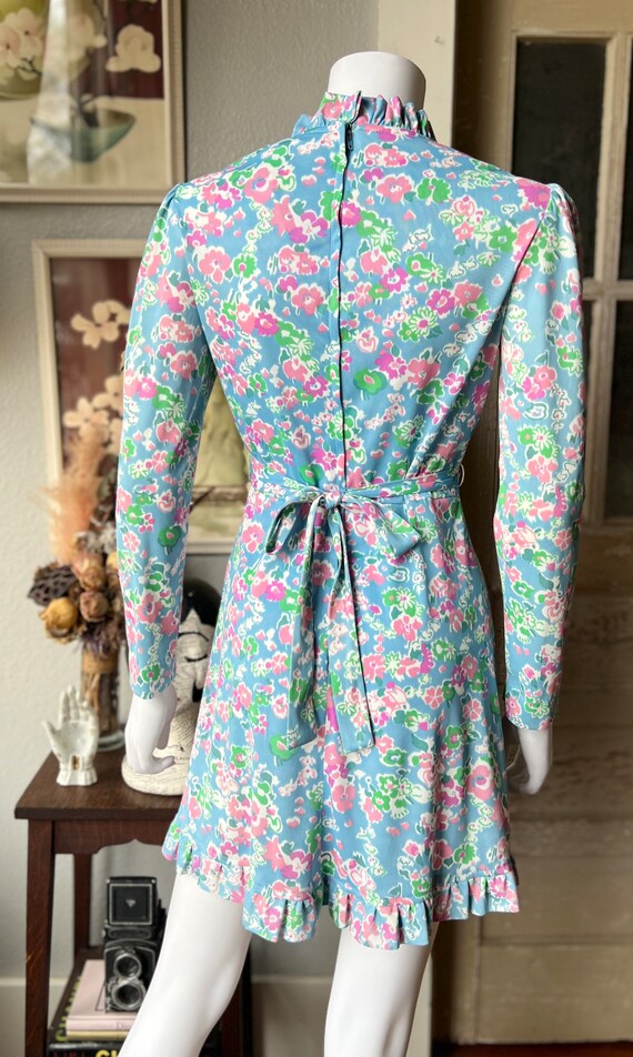 1970’s Vintage Patricia Fair Floral Tie Back Mini Dre… - Gem