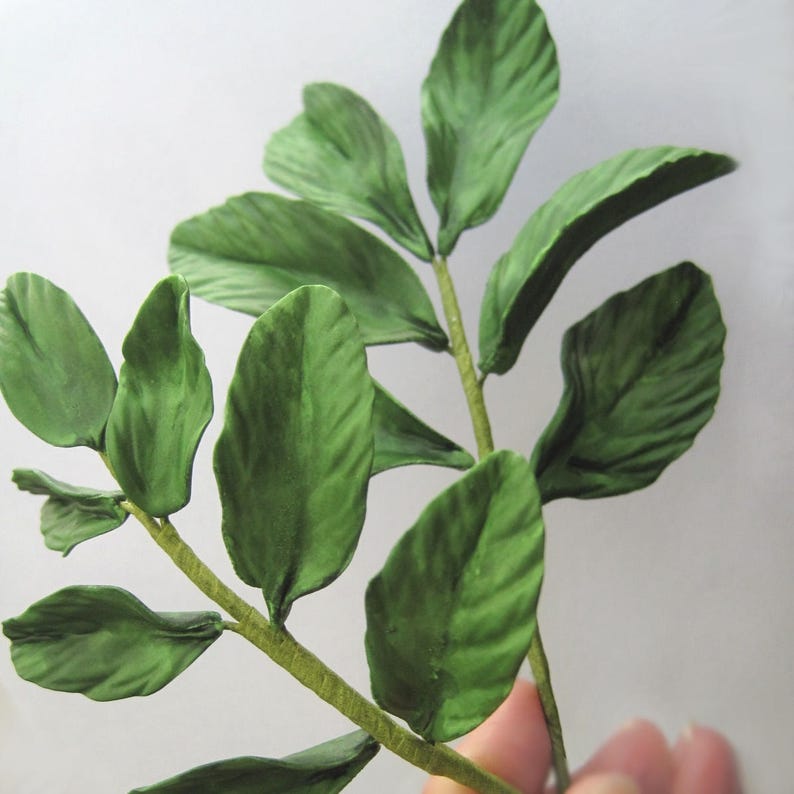 Dark Green Leaf Sprays Gum Paste Filler Flowers Cake Toppers Gum Paste ...