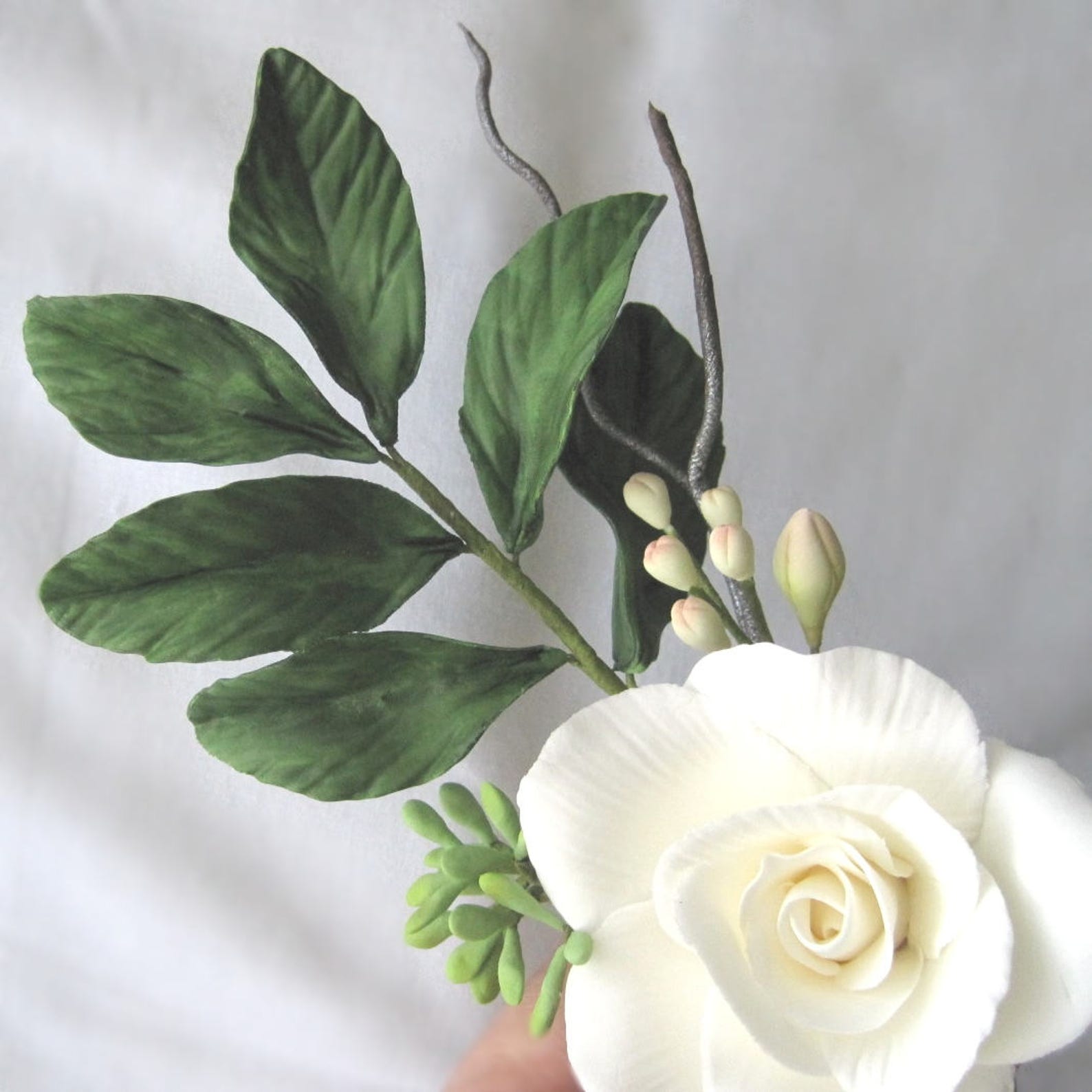 Dark Green Leaf Sprays Gum Paste Filler Flowers Cake Toppers Gum Paste ...