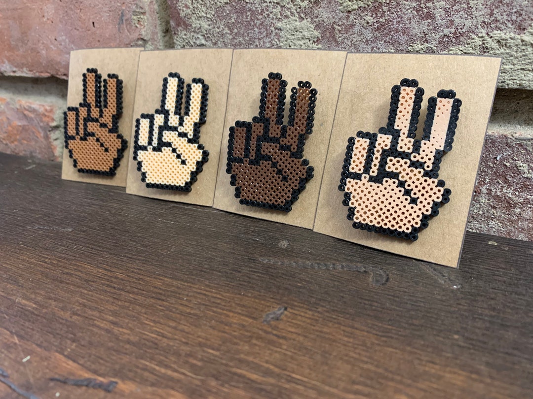 Peace Sign Mini Perler Bead Keychain Pin Magnet Tie Tack - Etsy