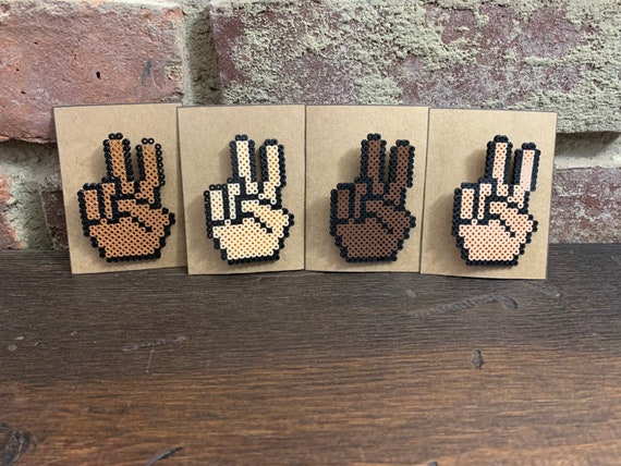 Peace Sign Mini Perler Bead Keychain Pin Magnet Tie Tack | Etsy