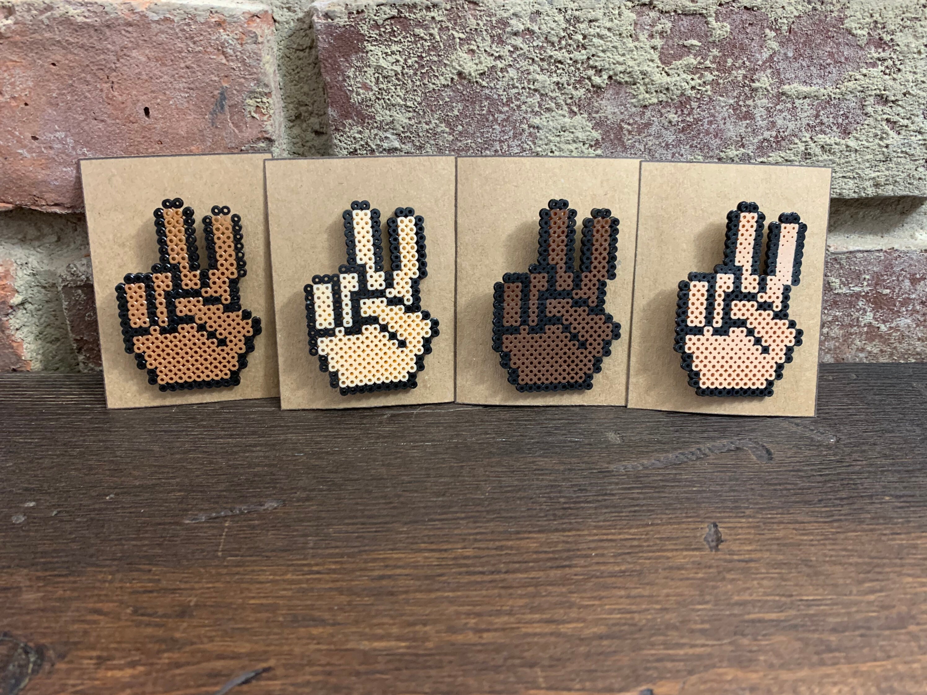 Peace Sign Mini Perler Bead Keychain Pin Magnet Tie Tack - Etsy