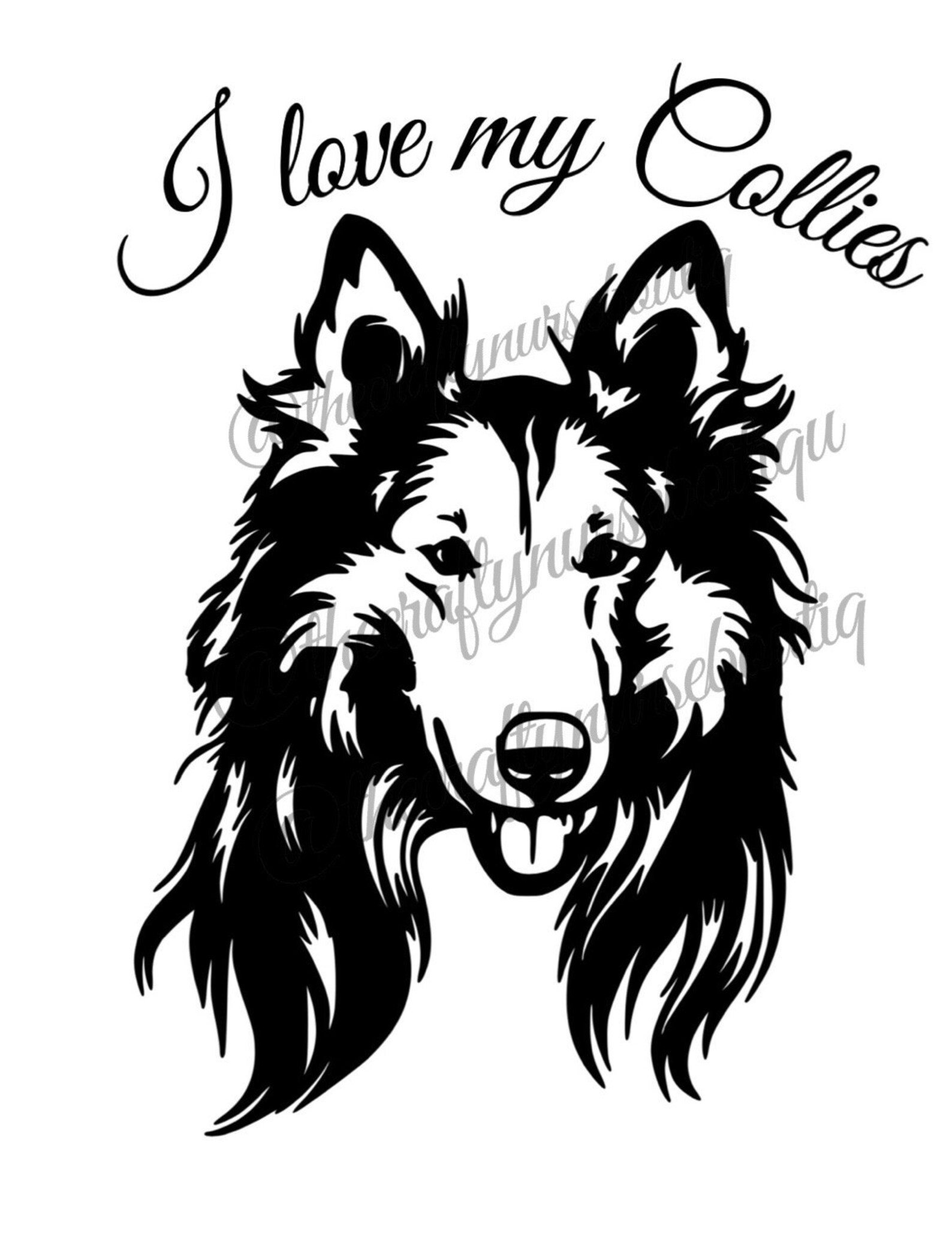 SVG I Love My Collies Digital Download - Etsy