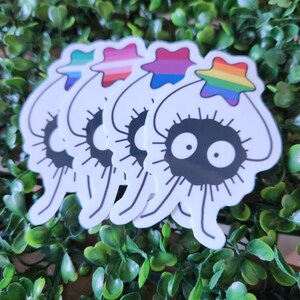 Soot Sprite Gay Pride Flag LGBTQ Sticker // Adhesive Cute Anime ...
