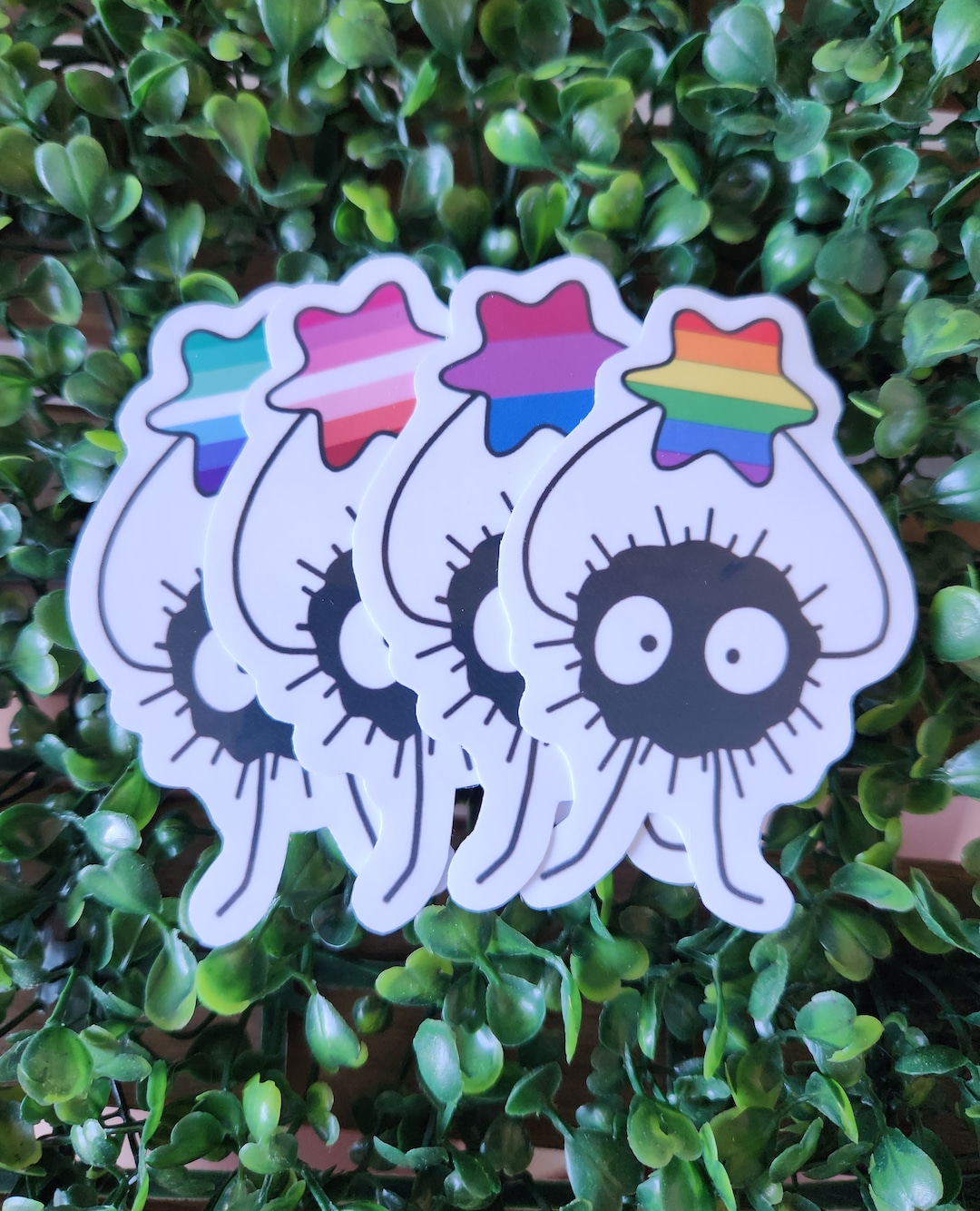 Soot Sprite Gay Pride Flag LGBTQ Sticker // Adhesive Cute Anime ...