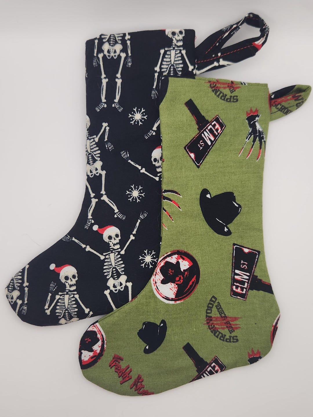 Mini Christmas Stocking Horror Skeleton Halloween Spooky Fabric Print ...