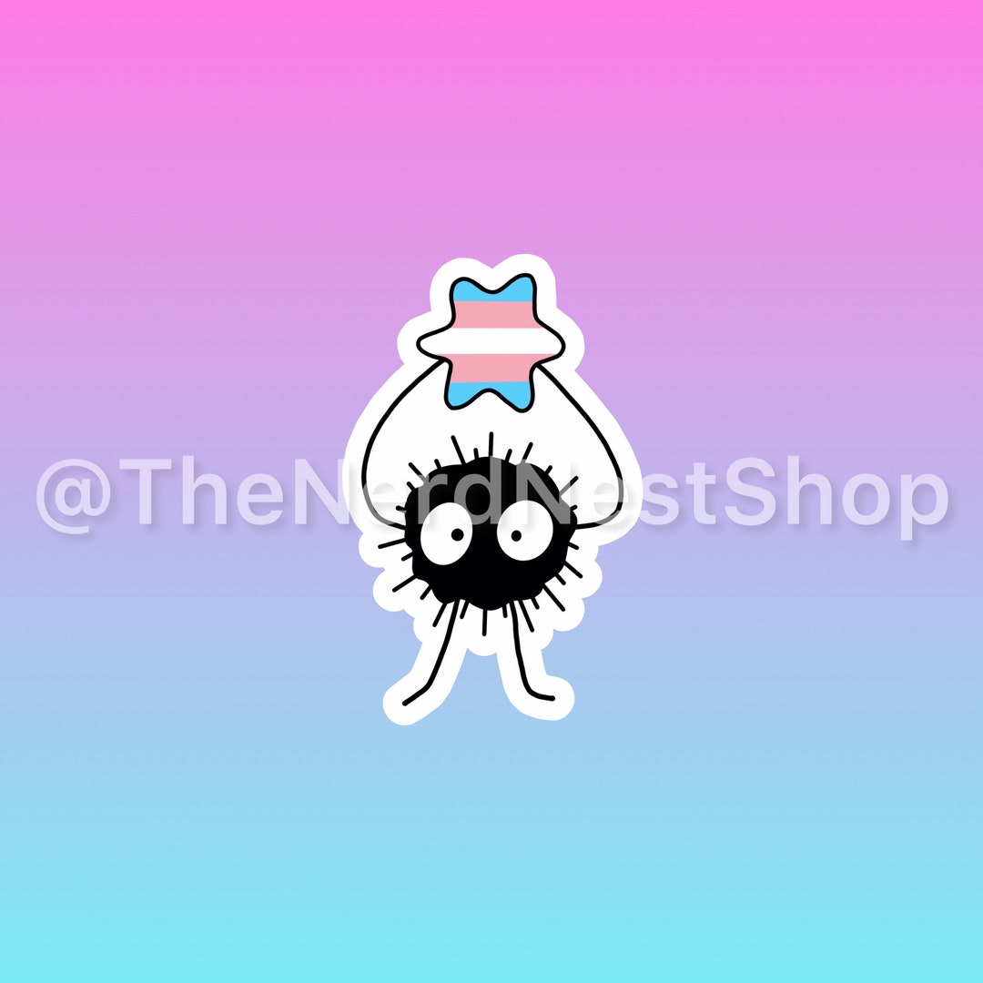 Soot Sprite Gay Pride Flag LGBTQ Sticker // Adhesive Cute - Etsy