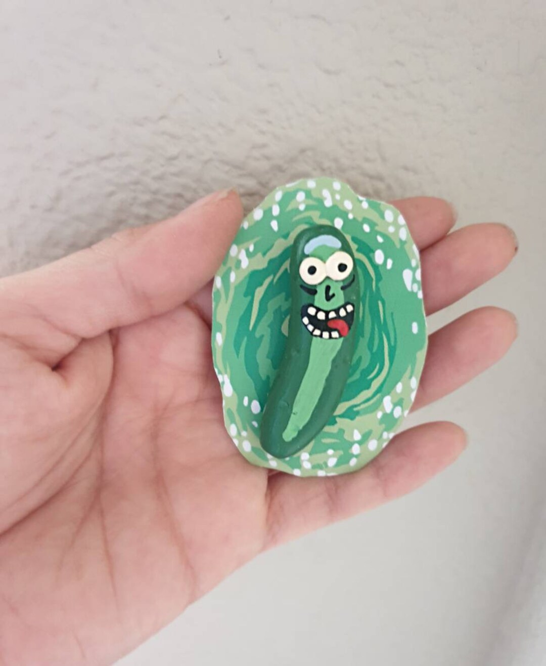 Pickle Pin Popculture Merch Anime Cartoon Rick Polymer Clay Handpainted ...