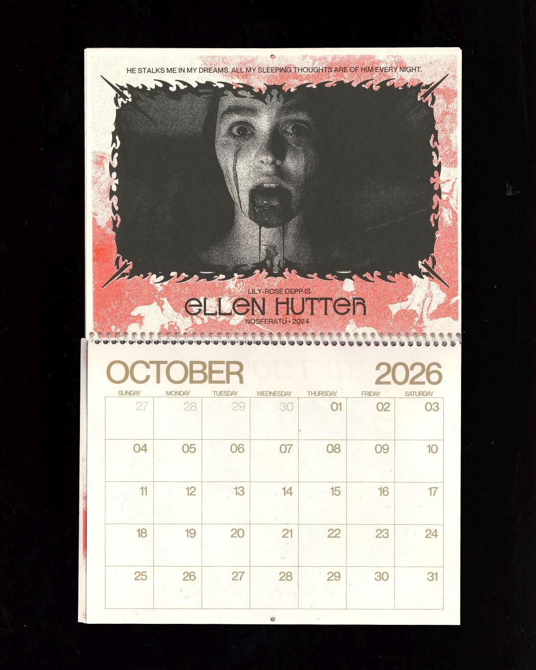 2026 Women of Horror Risograph Wall Calendar - Etsy