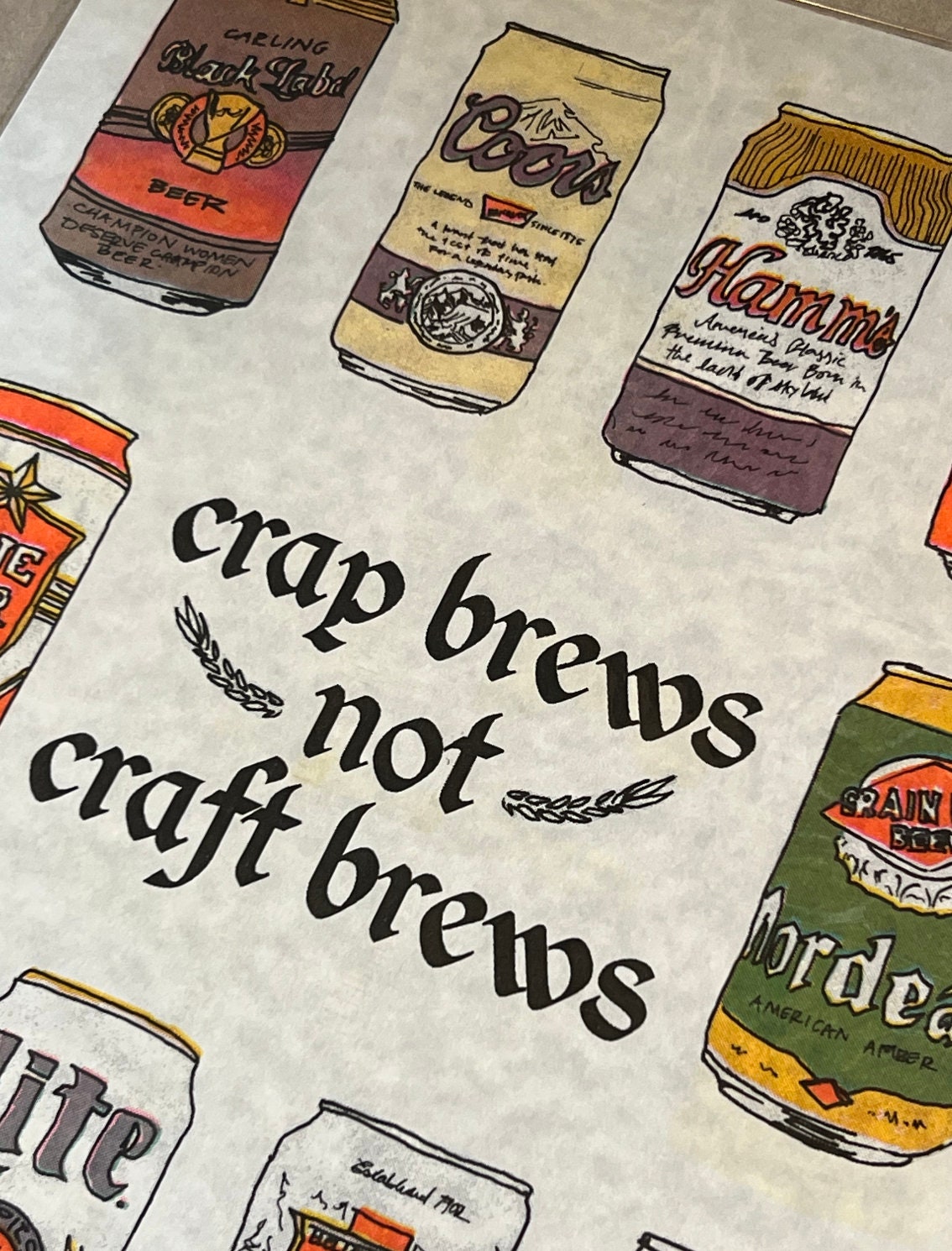Crap Brews Risograph-printed Beer Poster Reprint - Etsy