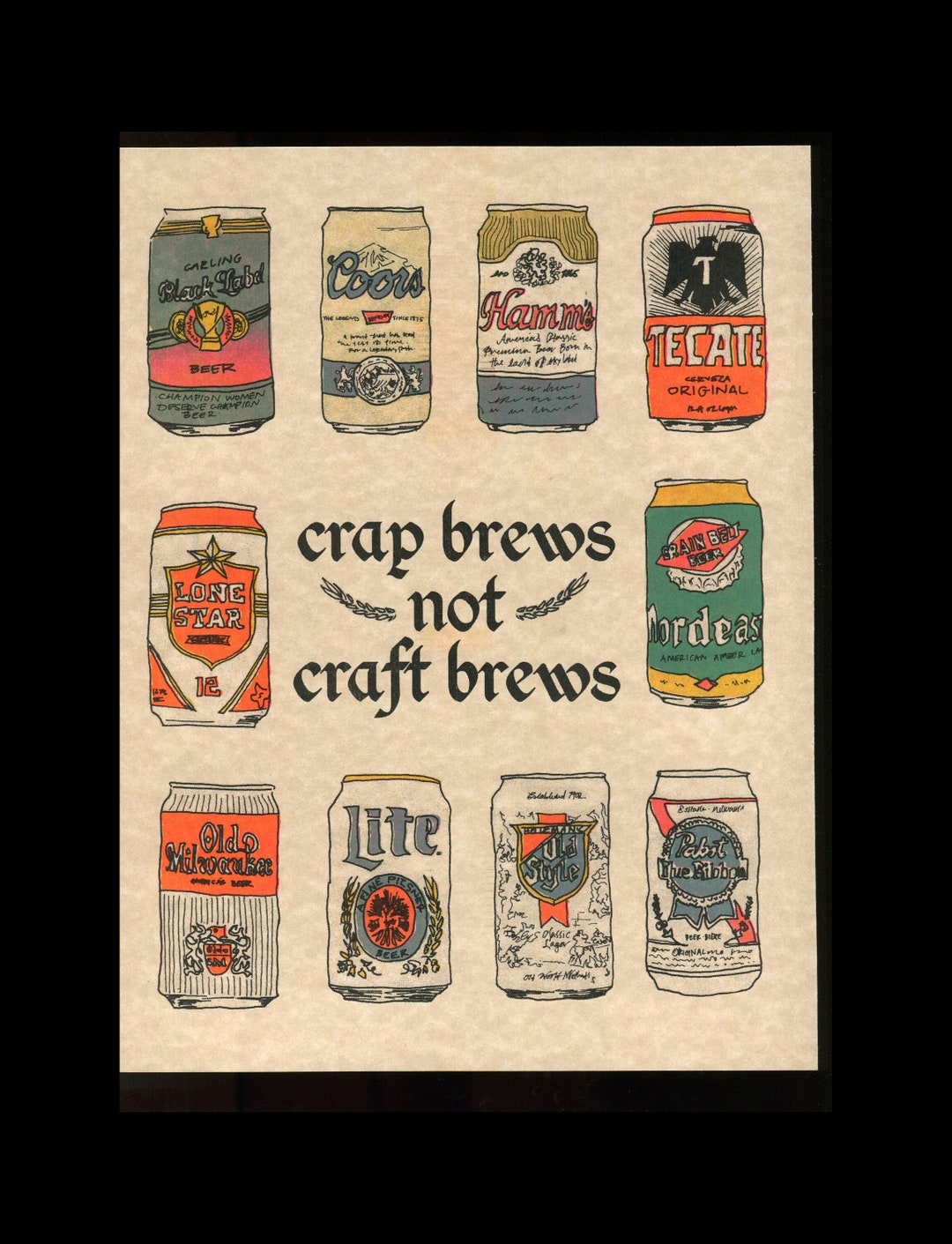 Crap Brews Risograph-printed Beer Poster Reprint - Etsy