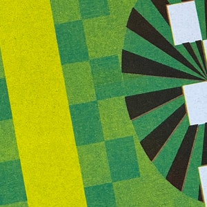 Geographic Pattern Green Risograph Print - Etsy