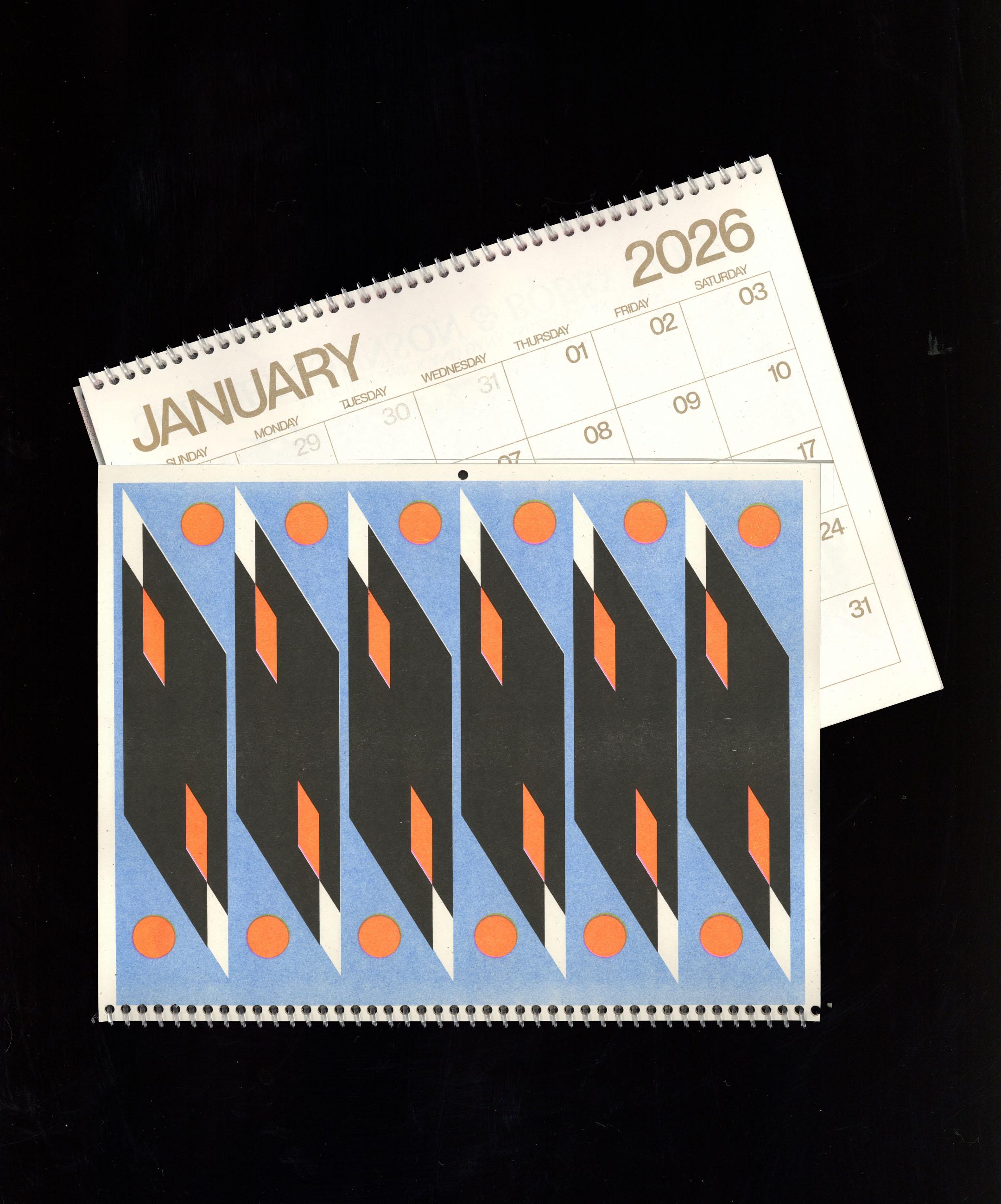 2026 MCM Risograph Shapes Calendar - Mid Century Modern Style - Etsy