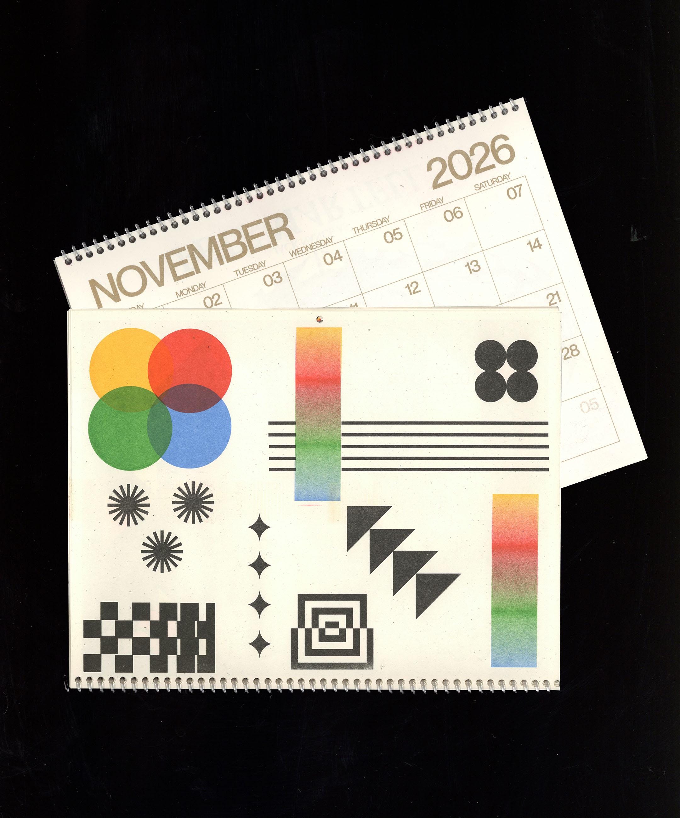 2026 MCM Risograph Shapes Calendar - Mid Century Modern Style - Etsy