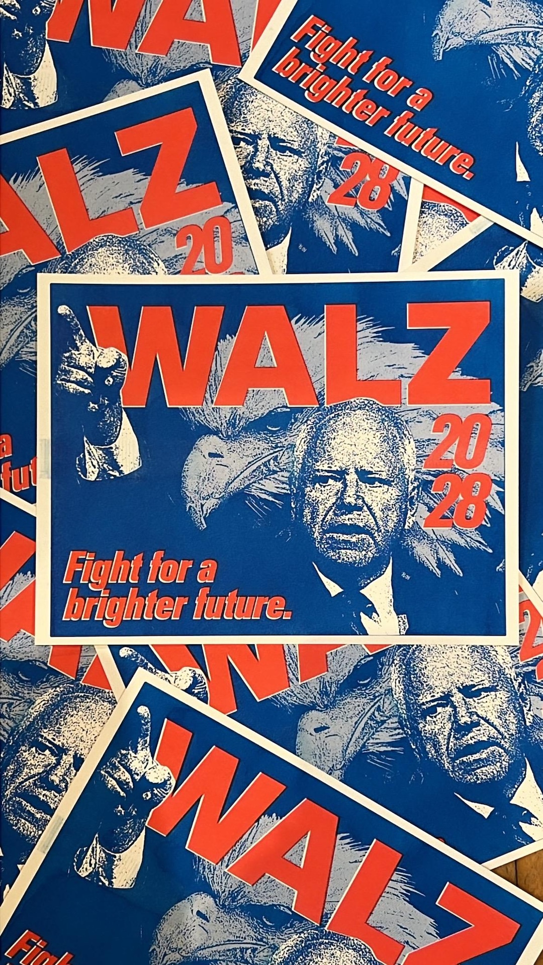 Tim Walz 2028 Risograph Poster ~ Fundraiser: All Proceeds to Go to ...