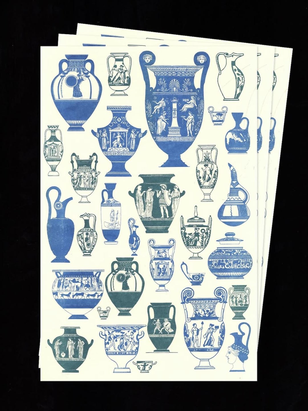 Greek Pottery and Vases Risograph Poster - Etsy