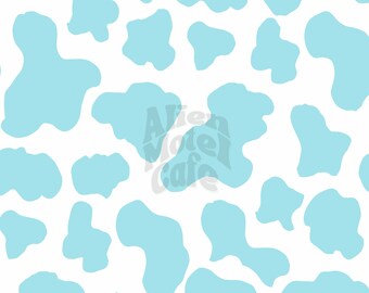 Blue Cow Print Background