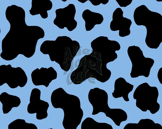 Blue Cow Print Background