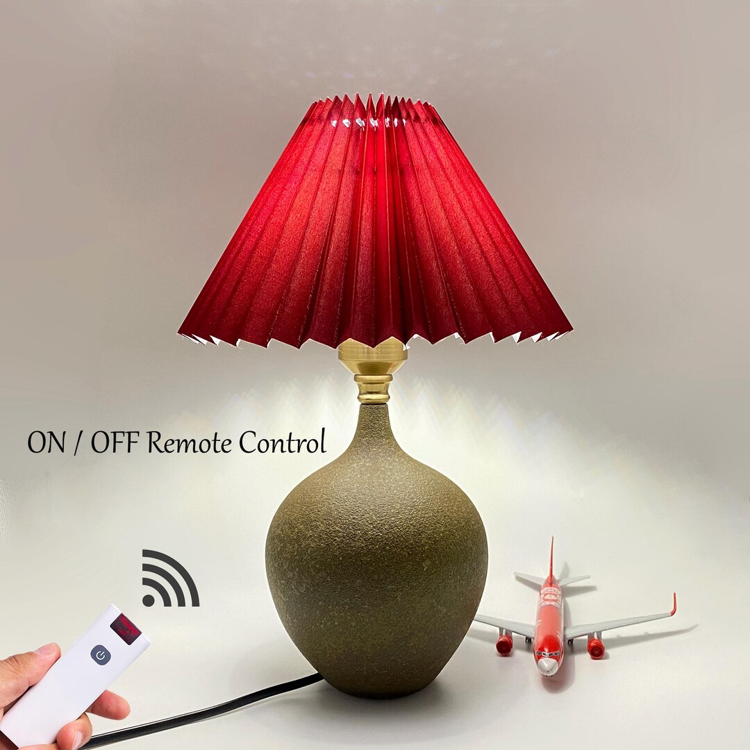 GDMES T041-24-r,ceramic Table Lamp With an ON/OFF Remote Control,red ...
