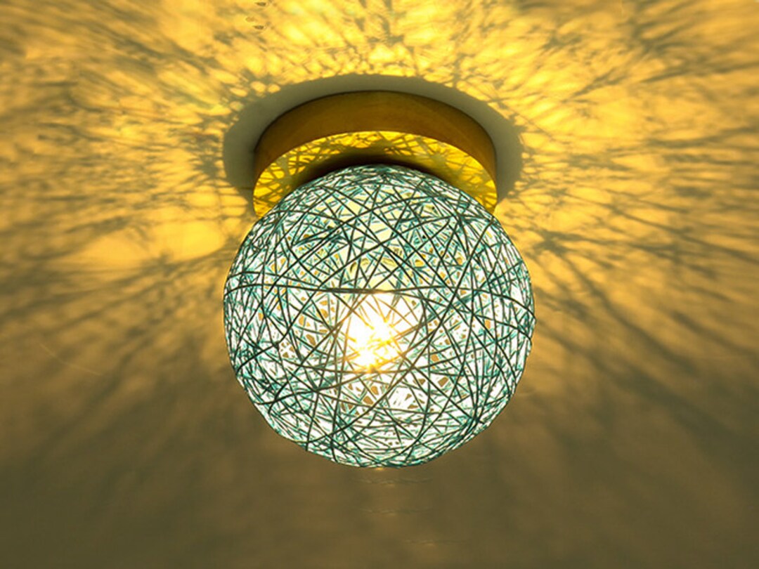 Sphere Hemp Rope Lampshade Ceiling Lamps,wall Lamps,colourful Decor ...