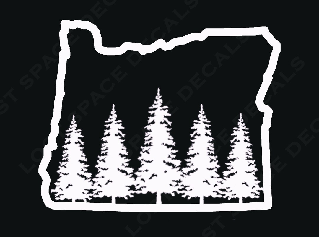 Oregon Trees Vinyl Decal, Car Decal, Laptop Decal, Nature, Northwest - Etsy