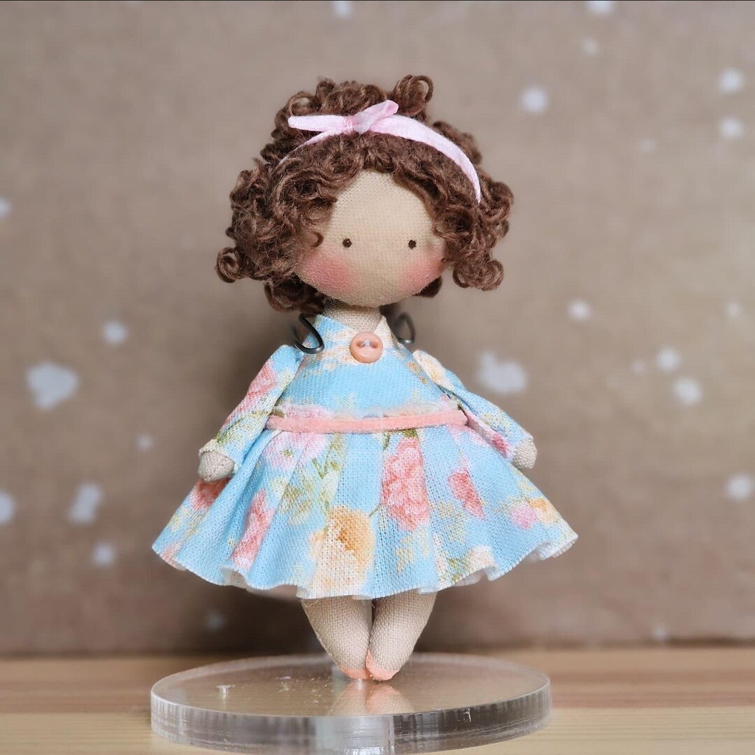 Miniature Fabric Doll, Cloth Custom Doll, Lolita Style Tiny Textile ...