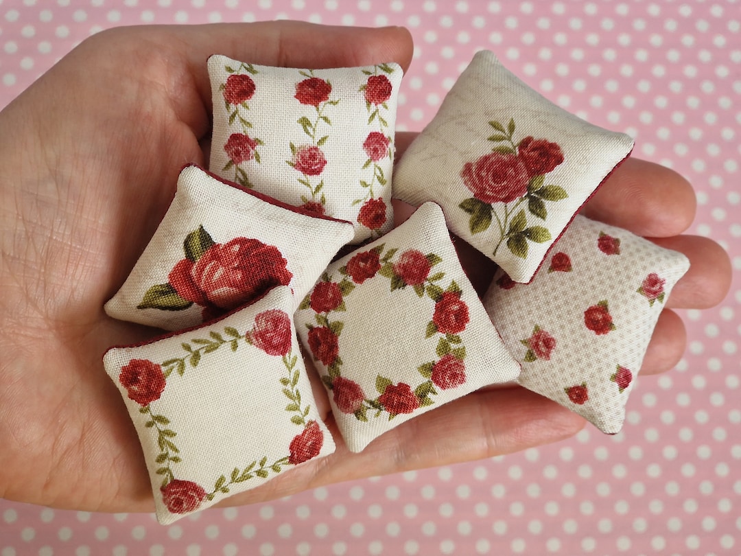 Little Pillow for Dollhouse, Pillow Miniature, Doll Miniature Cushion 1 ...
