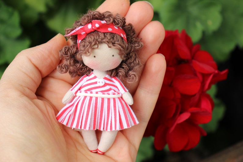 Rag Doll Mini Doll Miniature Doll Fabric Doll Collectible Doll - Etsy