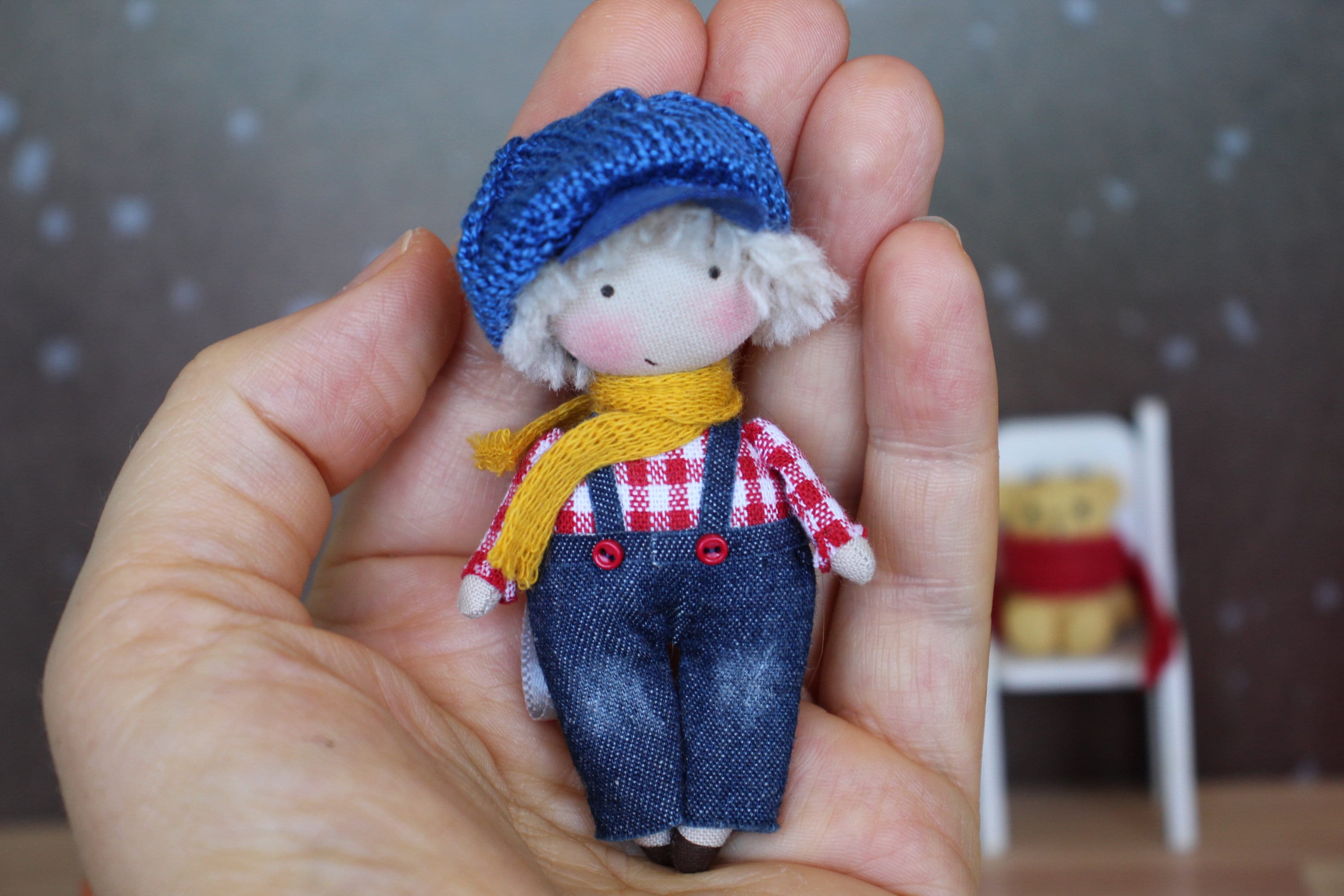 Little Boy Doll for Dollhouse Miniature Cloth Doll Cute Gift - Etsy