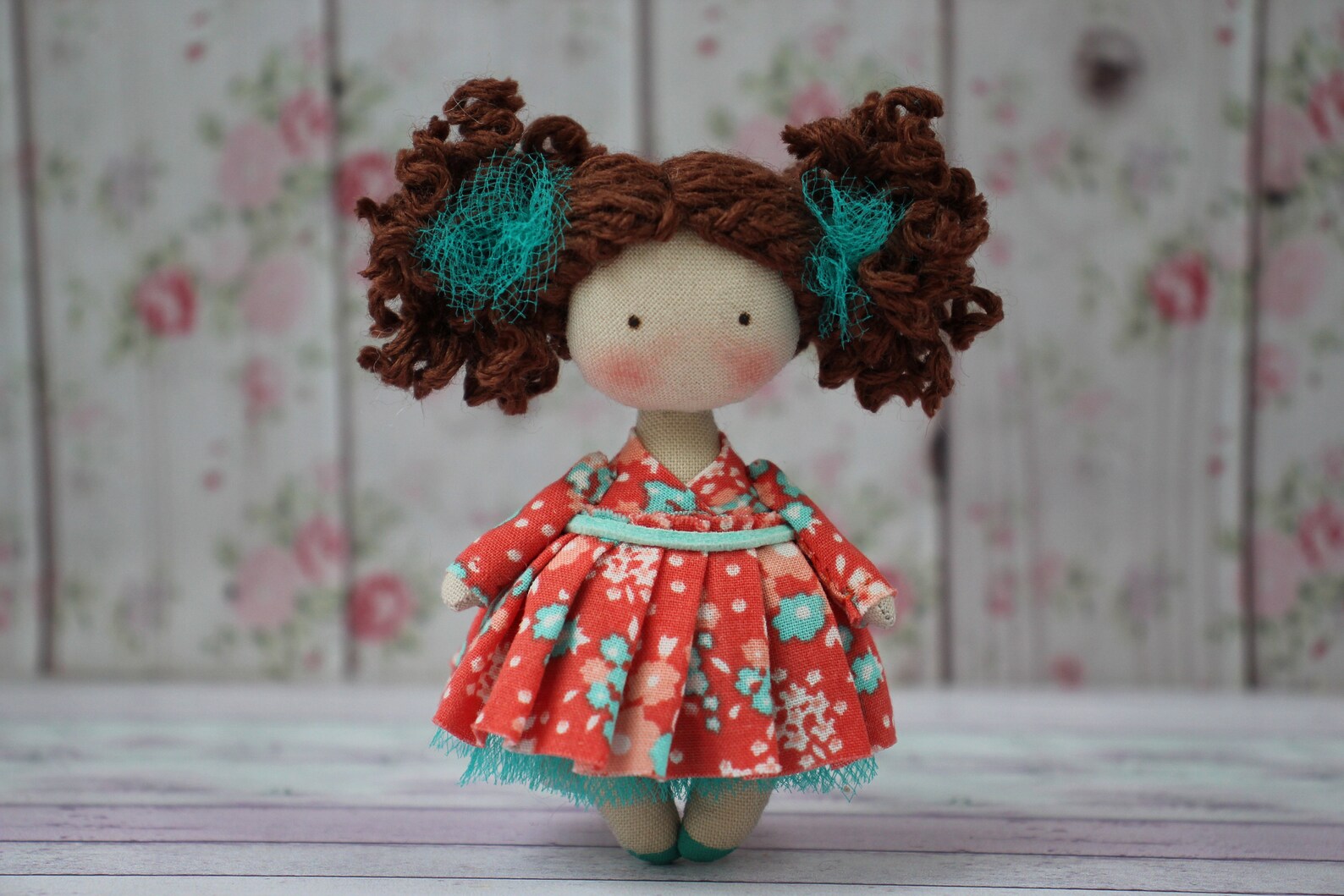 Cute Mini Fabric Handmade Redhead Doll for Dollhouse 1/12 | Etsy