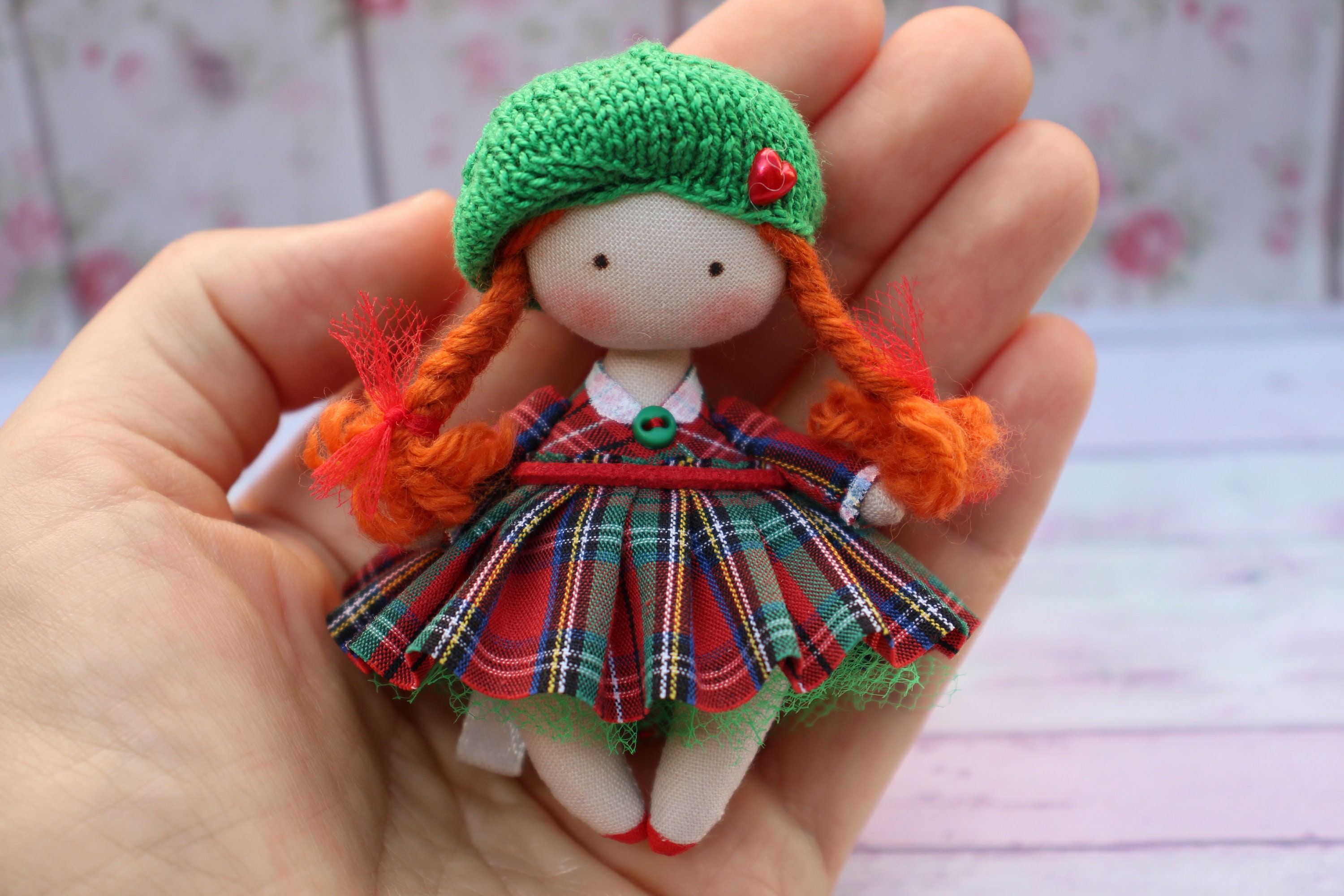 Little Fabric Handmade Doll for Dollhouse 1/12 Scale Cute Birthday Gift ...