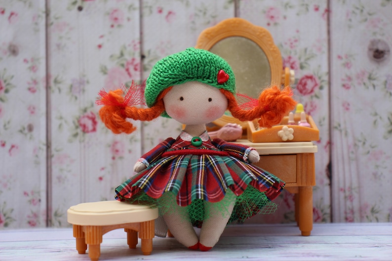 Little Fabric Handmade Doll for Dollhouse 1/12 Scale Cute Birthday Gift ...