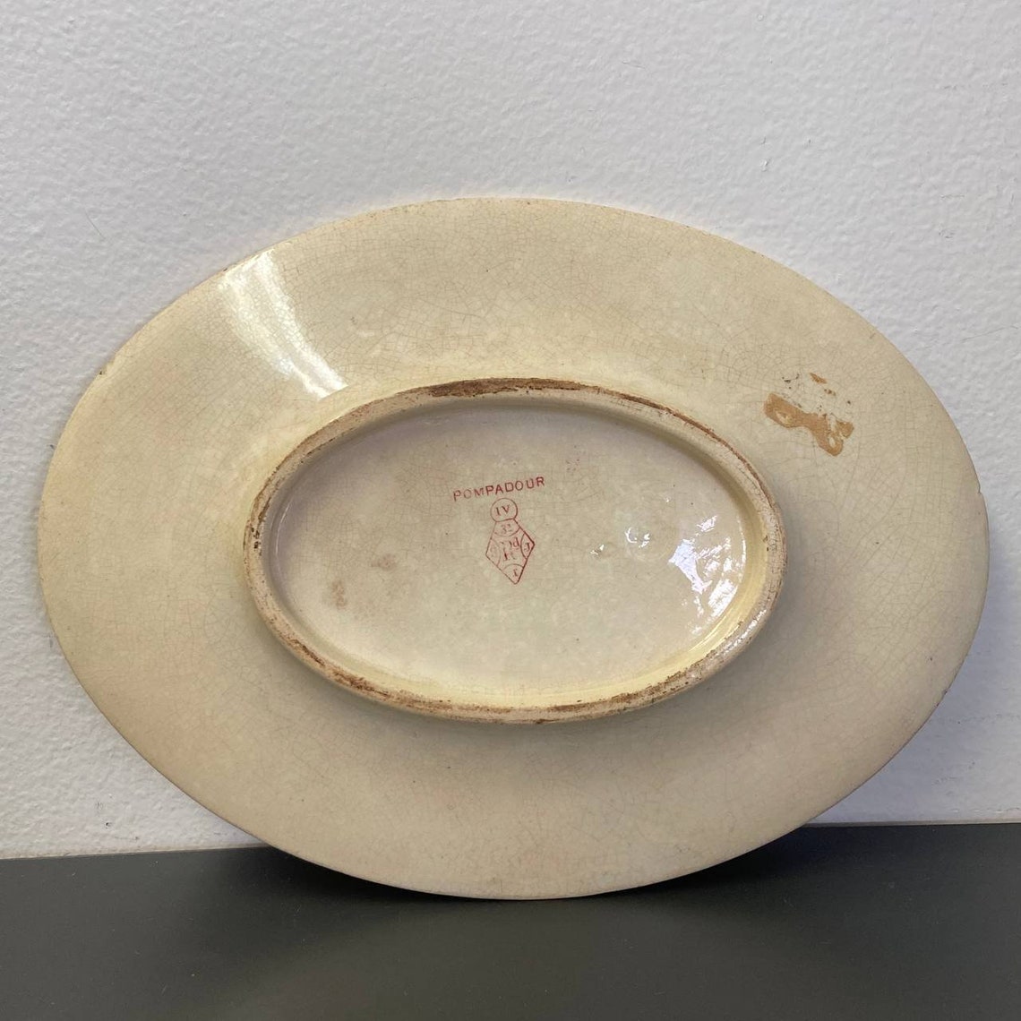 Antique Old Hall Earthenware Co., Pompadour Pattern Oval Dish, England ...