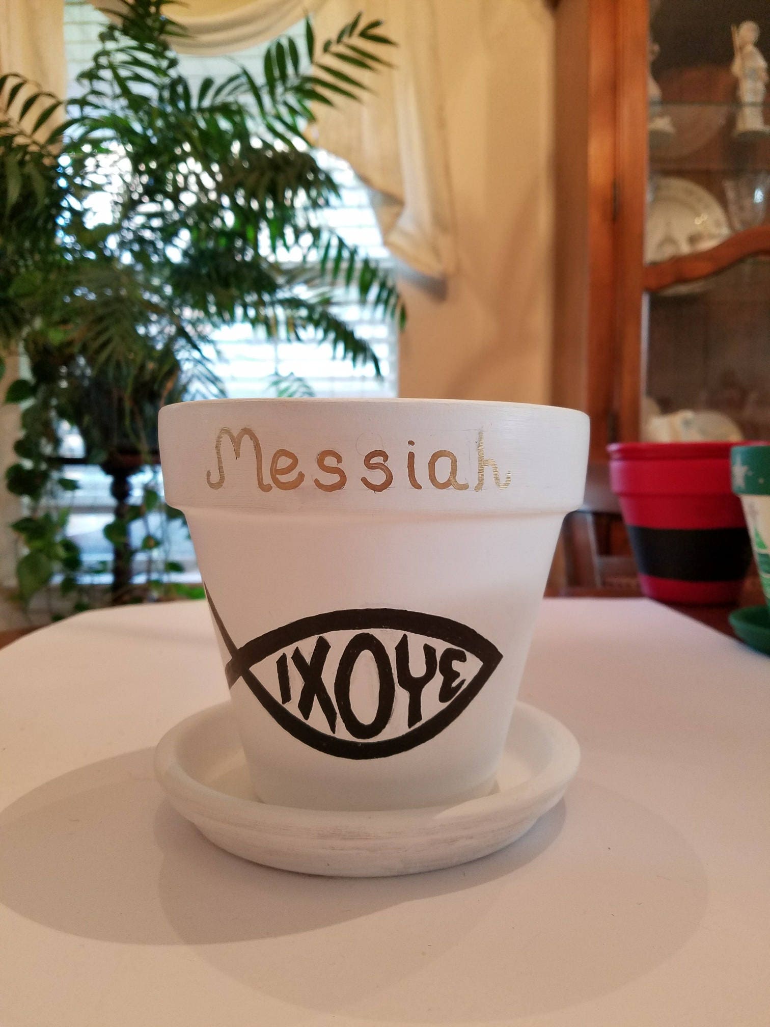 Hand Painted 6" Christmas Pots - Etsy