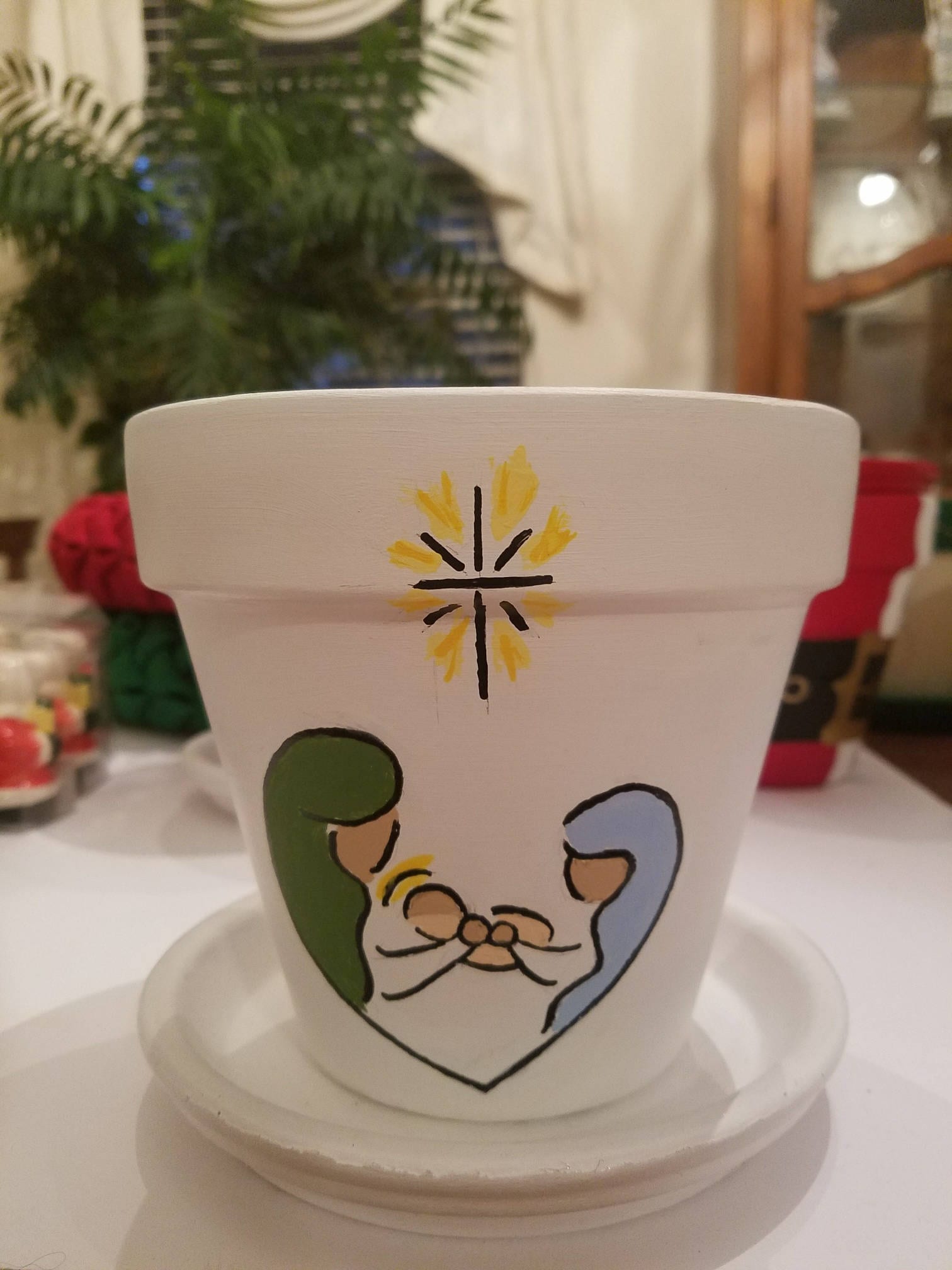 Hand Painted 6" Christmas Pots - Etsy