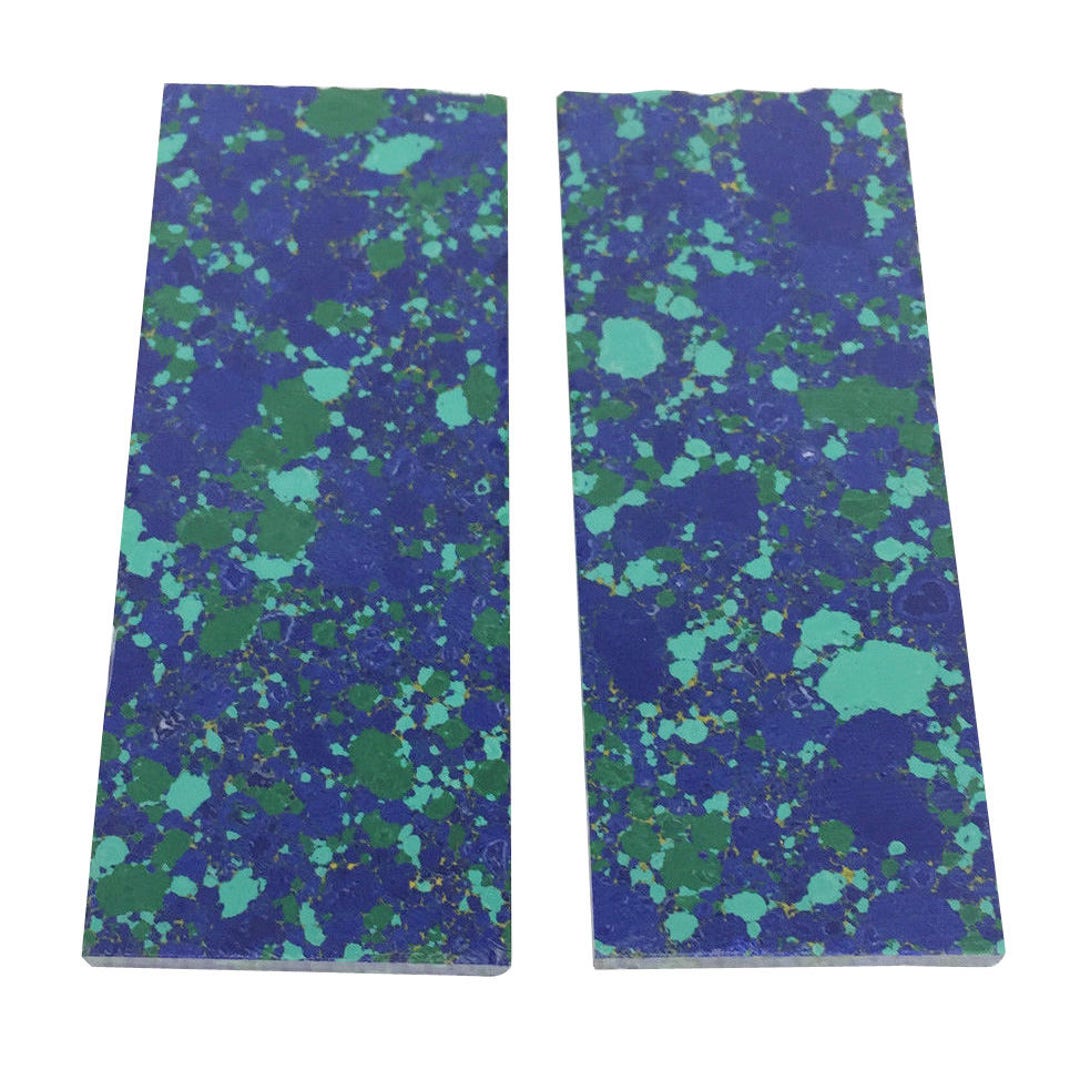 1PAIR 35mmx90mmx5mm Reconstitute Blue Azurite Malachite Turquoise Stone ...