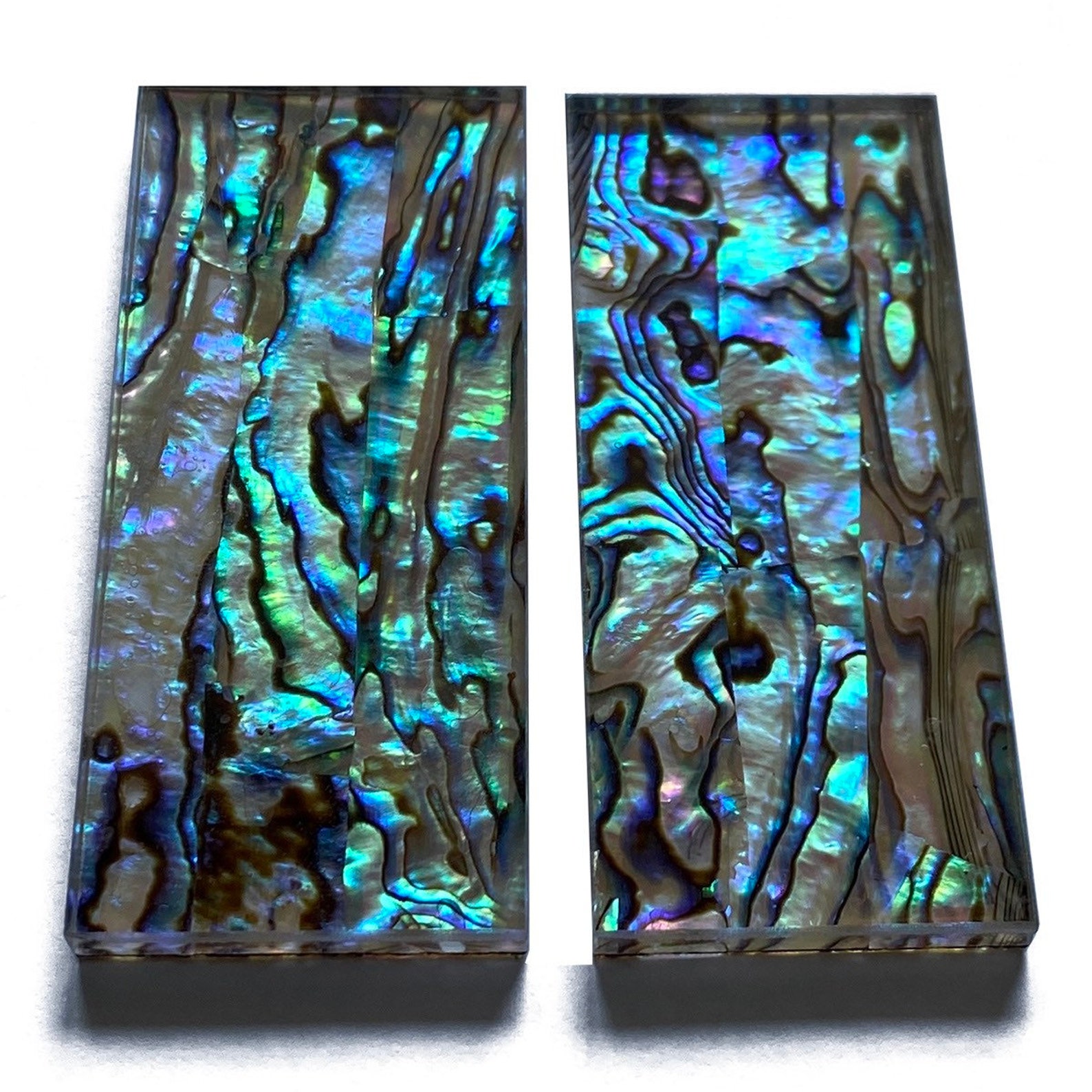 1 Pair Natural Pura Abalone Shell Knife Handle Inlay Scale Blank Sheet ...