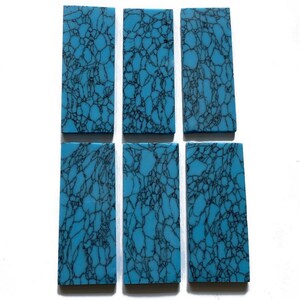 1PAIR 35mmx90mmx5mm Reconstitute Arizona Turquoise Resin Recon Stone ...