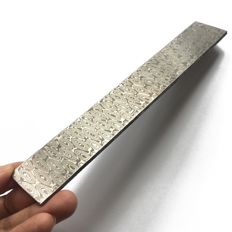 30x200x3mm Stainless Damascus Steel Rose Pattern Knife Handle Blade ...