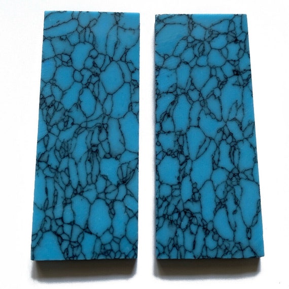 1PAIR 35mmx90mmx5mm Reconstitute Arizona Turquoise Resin Recon - Etsy