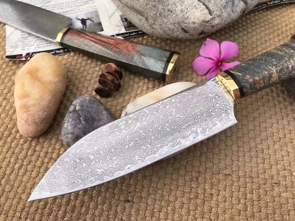 30x200x3mm Stainless Damascus Steel Random Pattern Knife - Etsy