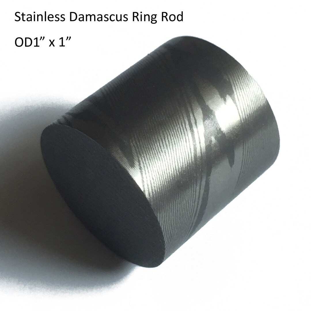 Stainless Damascus Steel Round Rod: Mokume Gane Twist Pattern, Jewelry ...