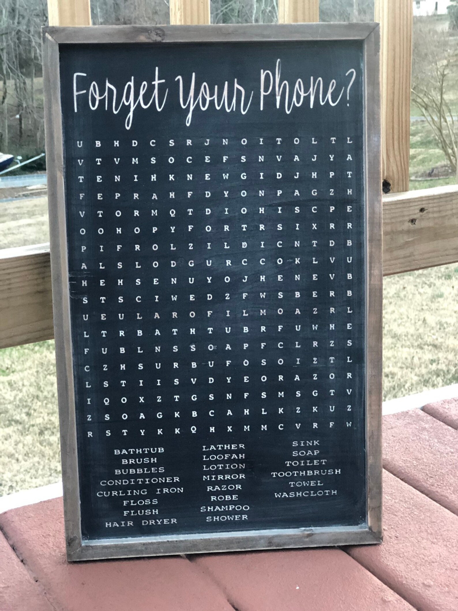 Custom Word Search Sign Funny Rustic Bathroom Custom Word - Etsy