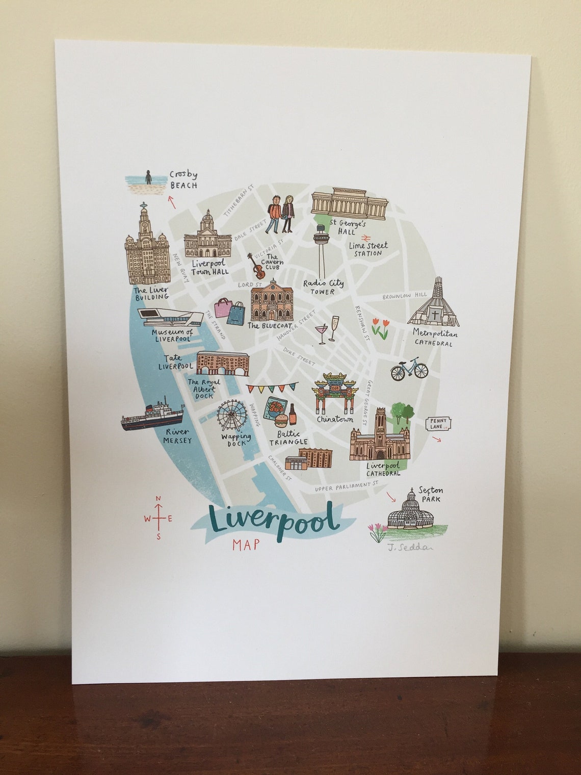 Map of Liverpool Print | Unframed A4 or A3 - Etsy